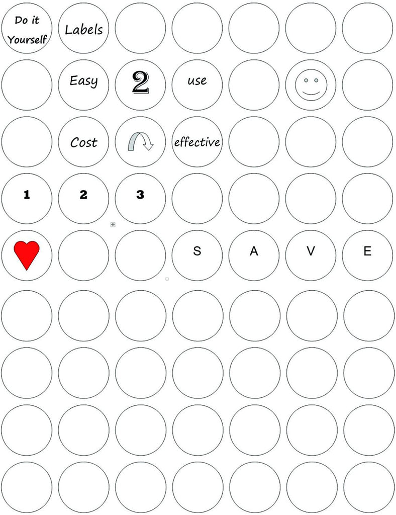 Printable Sticker Paper Sheets for Inkjet/Laser Printers 1" Inch White ...