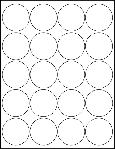 White Stickers Paper Sheets 2 Inch Round Printable Labels – Royal Green ...