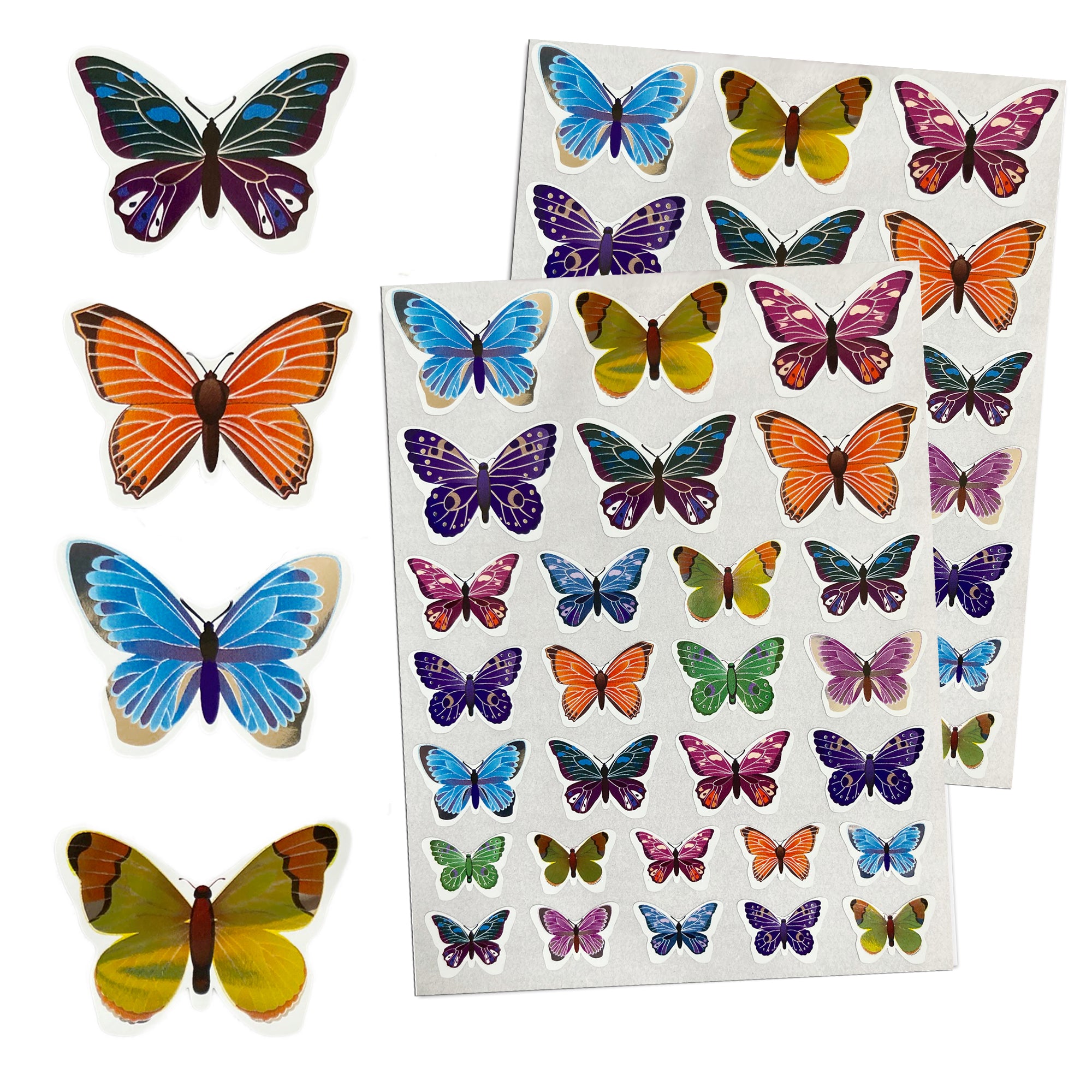 Kids Craft Sticker Sheets Royal Green Metallic Butterfly Stickers 240 ...
